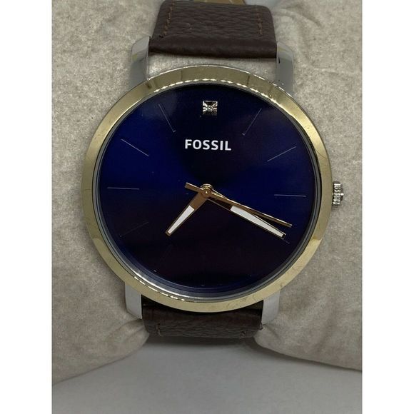 Fossil | Jewelry | Fossilbq248 Mens Brown Leather Analog Blue Dial ...